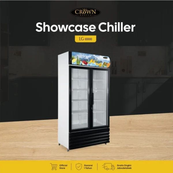 Showcase Chiller 1000 Liter - Crown Termurah di 2026